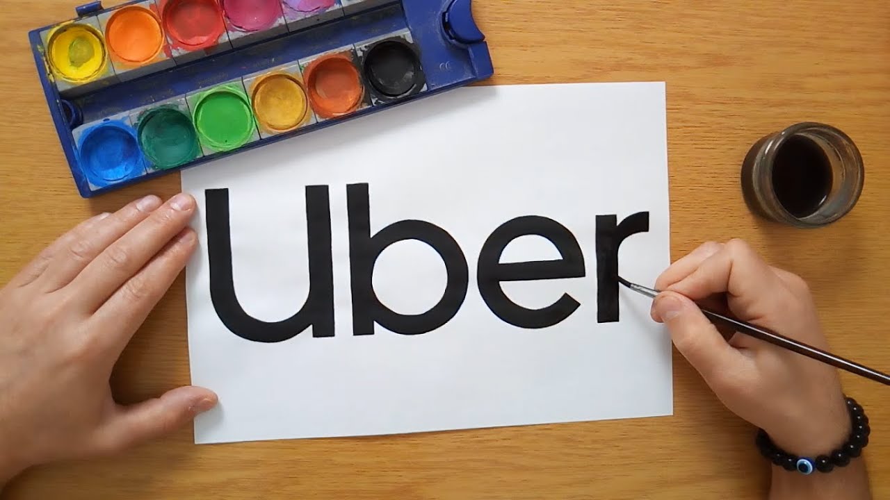 How to draw an Uber logo - YouTube