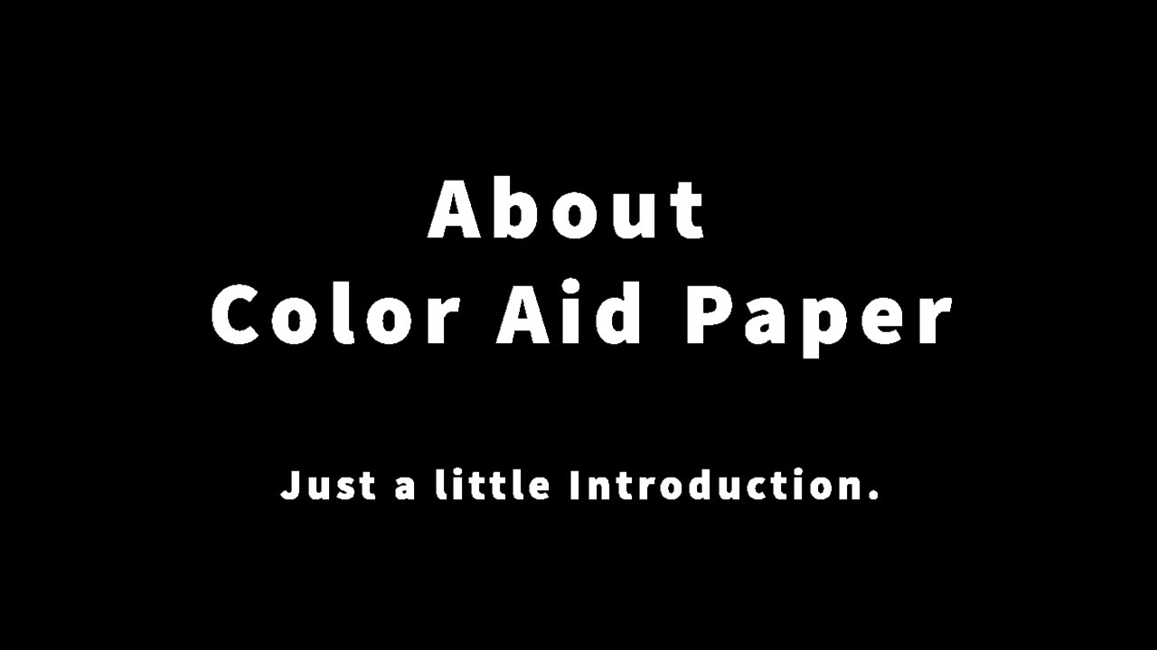 A Brief Intro to Color Aid Paper - YouTube