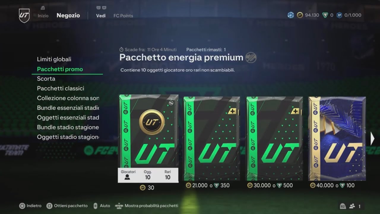 FC24 - WALKOUT - PREMIUM ENERGIZER PACK - PROMO PACK - PACCHETTO ...
