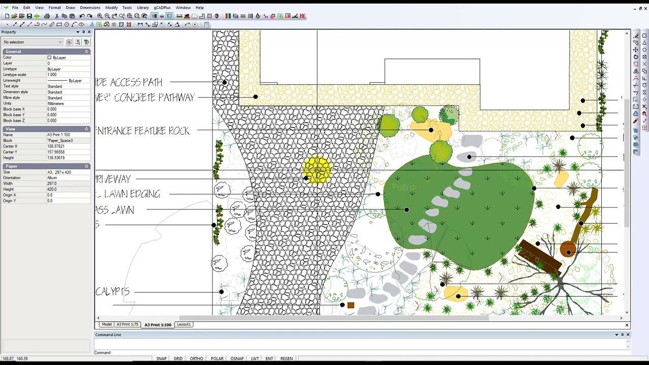 Indicating cobblestone paving in landscape CAD drawingss - YouTube