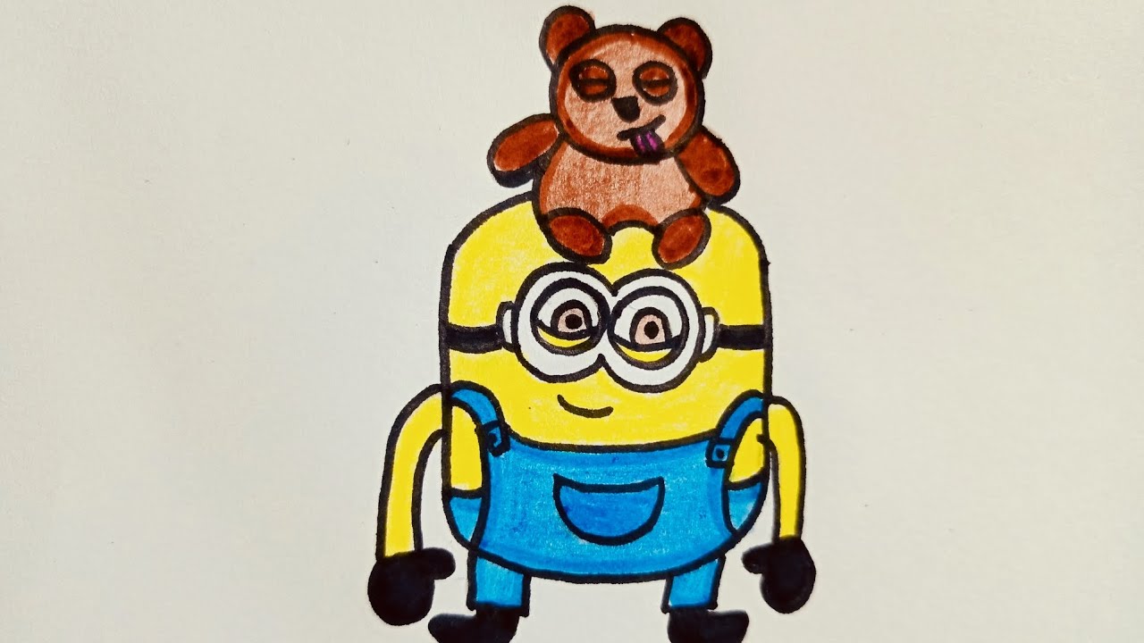 Minion Bob drawing step by step tutorial. - YouTube
