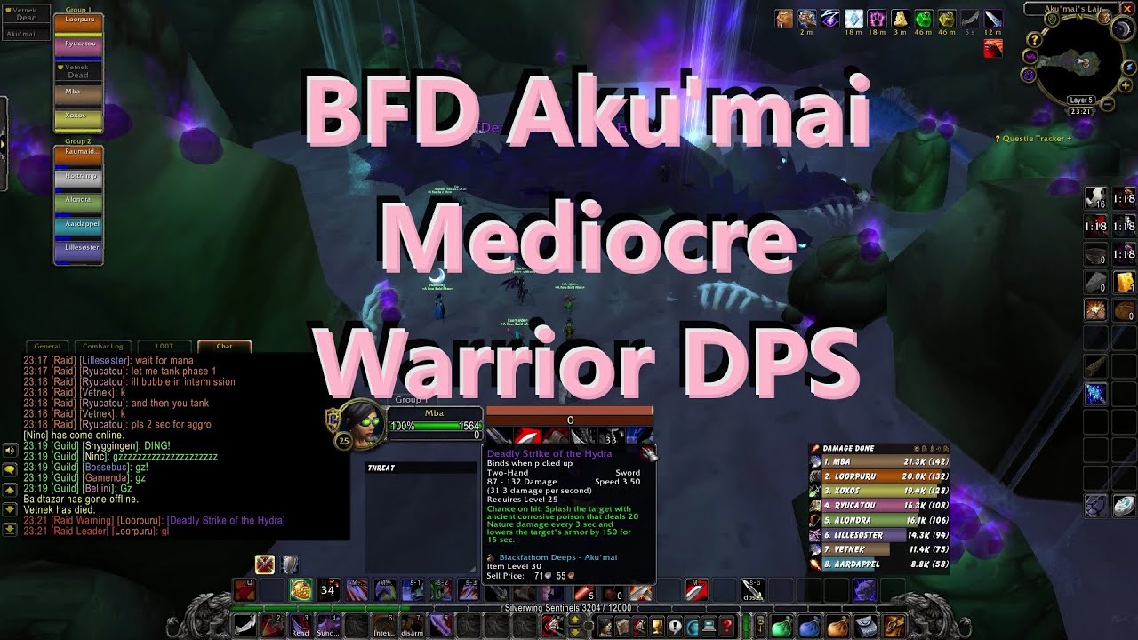 BFD Aku'mai Mediocre warrior dps - YouTube