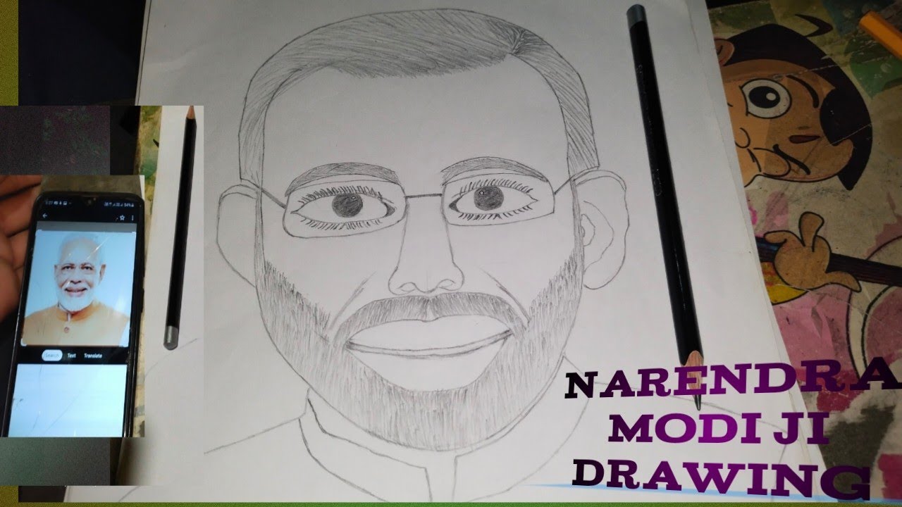 narendra modi ji drawing /modi ji draw / Anil rathod vlogs / tutorial ...