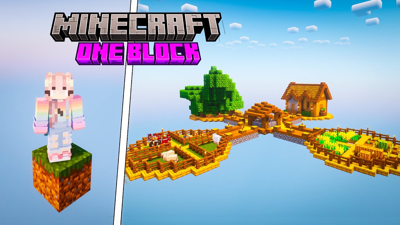 Eu Transformei UM BLOCO em uma BASE PERFEITA no Minecraft! - YouTube