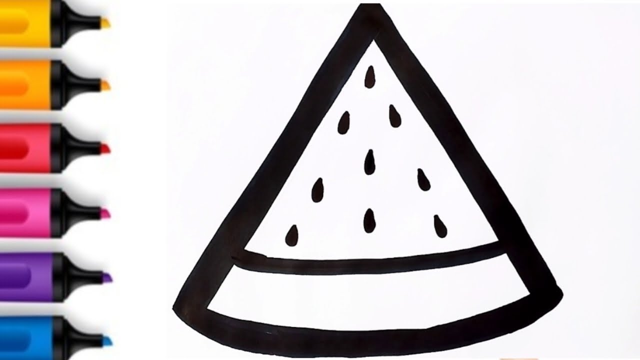 How to draw xute and easy Watermelon, Icecream cup,Drawing & Coloring ...