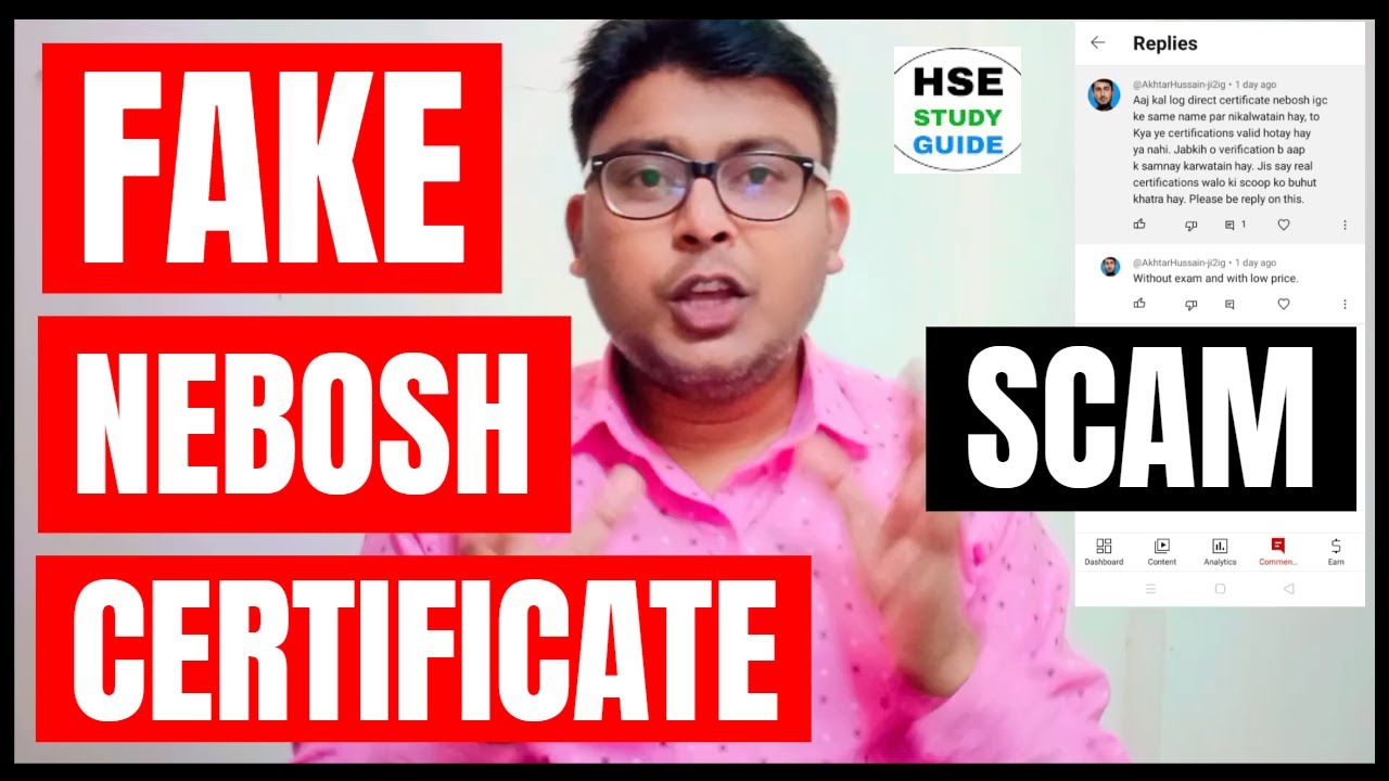NEBOSH Certificate Scam | Fake NEBOSH Certificate | How To Verify ...