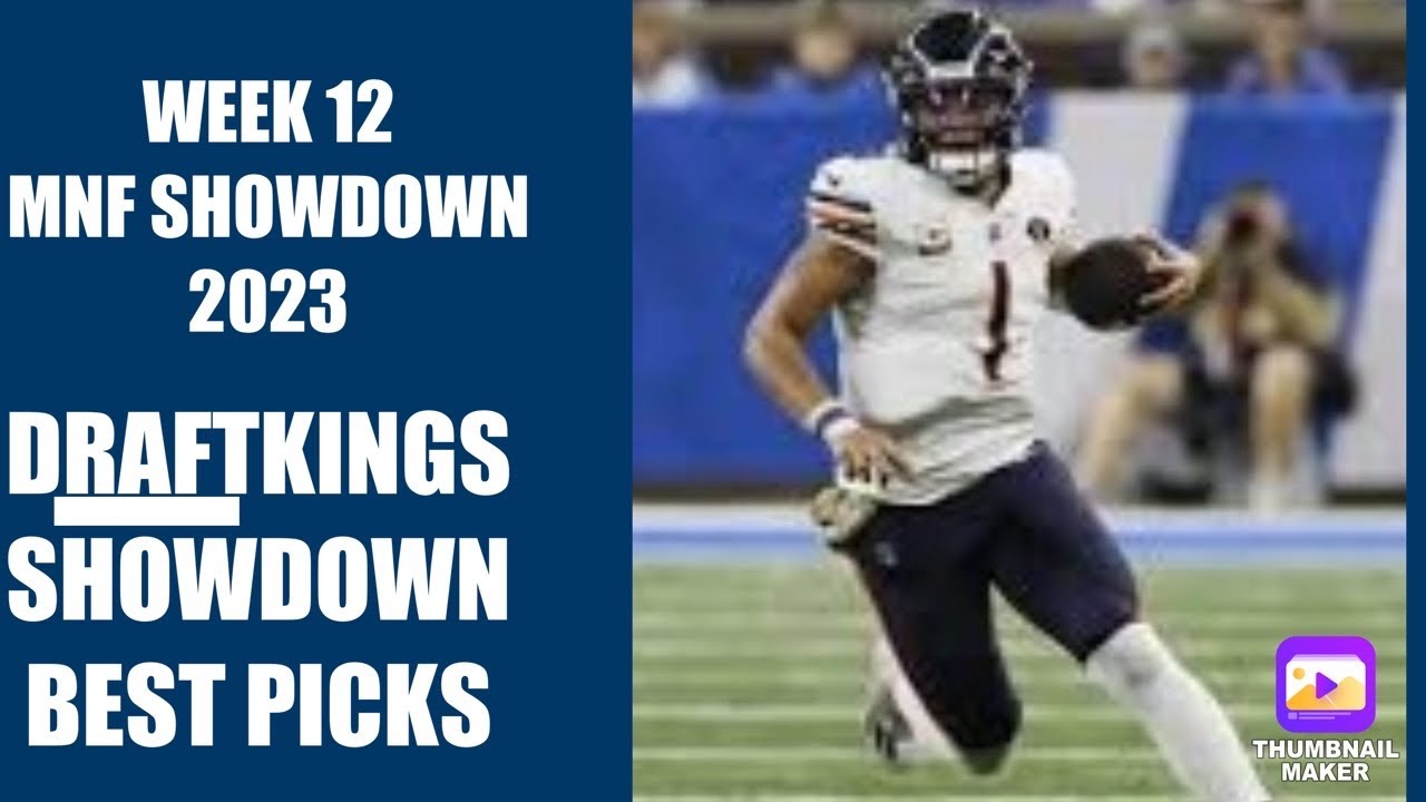 BEARS VS VIKINGS DRAFTKINGS MNF SHOWDOWN Lineup Strategy | Expert Picks ...