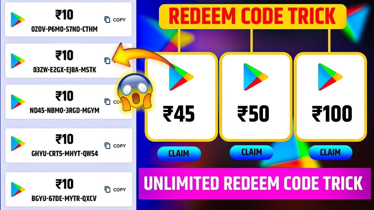 100% Free Redeem Code Today | Google Play Redeem Code App | Free Redeem ...