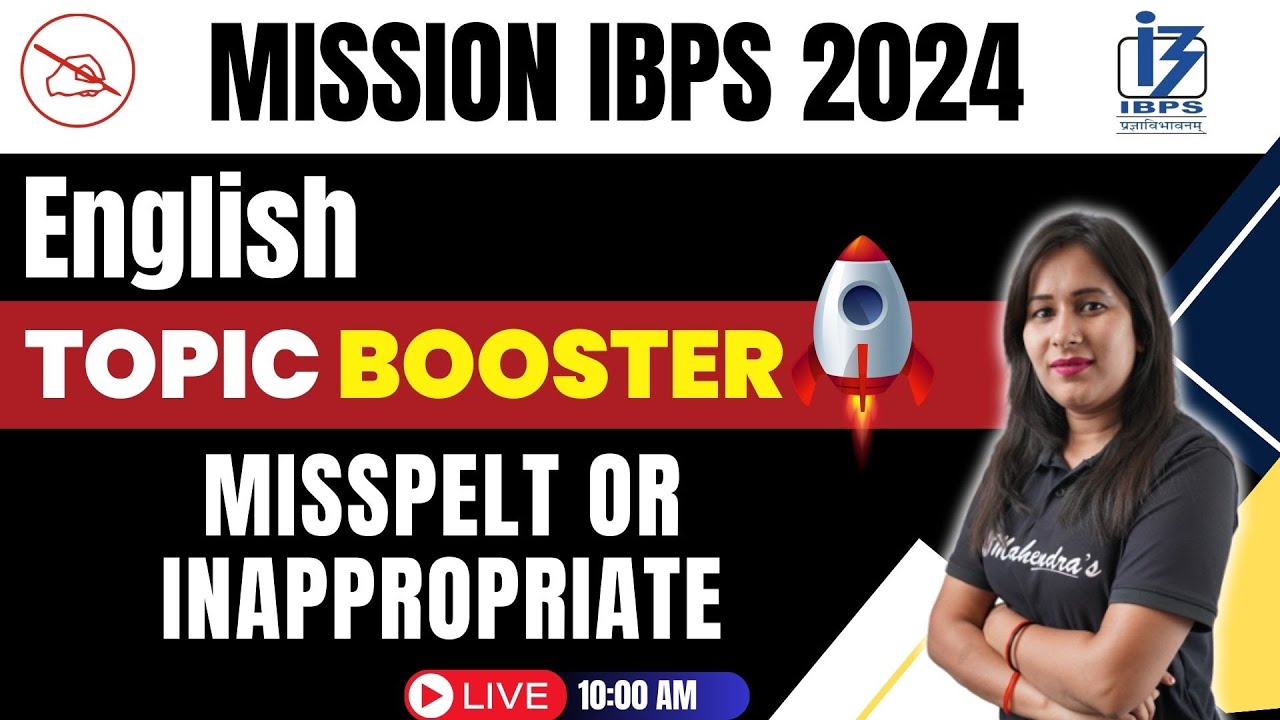 Mission IBPS 2024 | Misspelt Or Inappropriate | English | Mahendras - YouTube