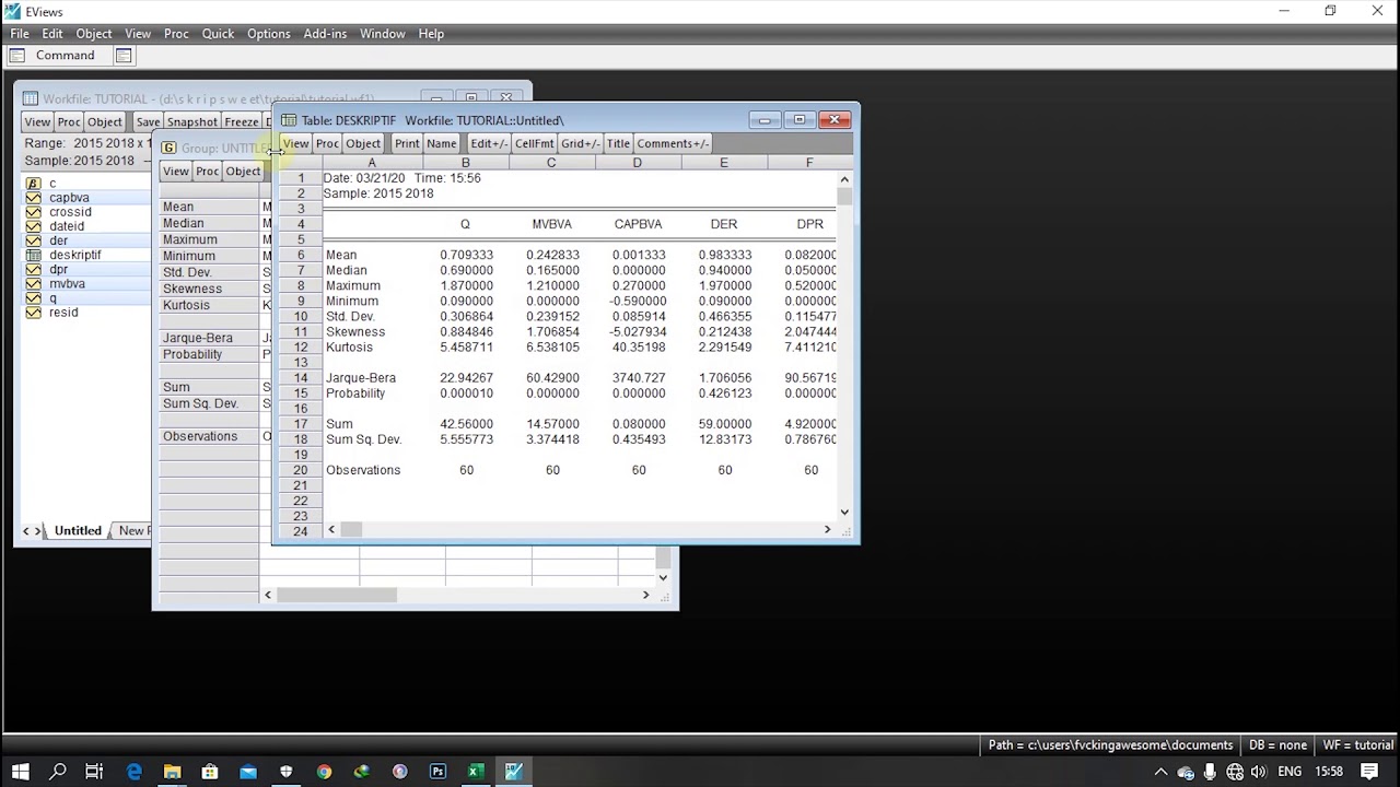 TUTORIAL REGRESI DATA PANEL 2 II ANALISIS STATISTIK DESKRIPTIF - YouTube