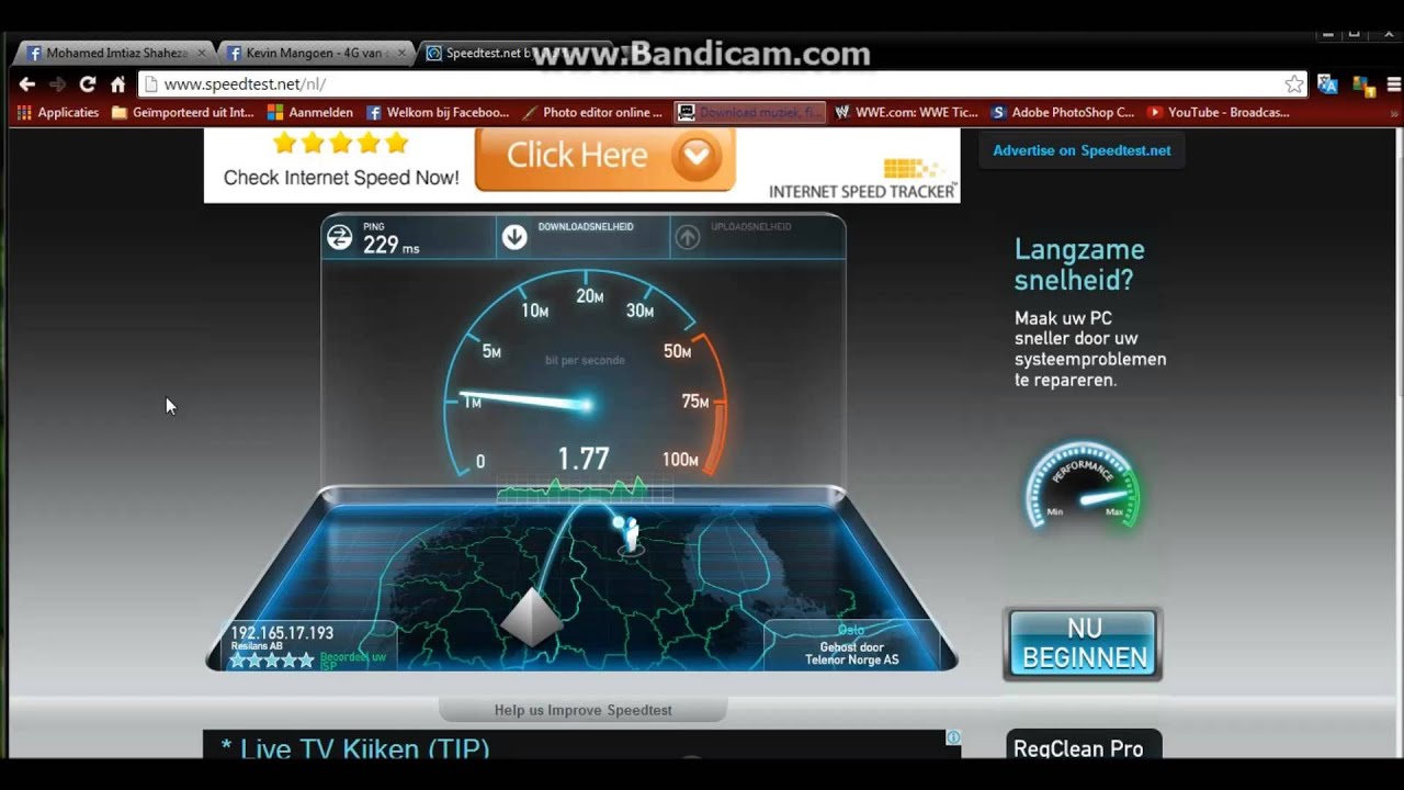 TeleG internet test (Brons/ADSL) - YouTube