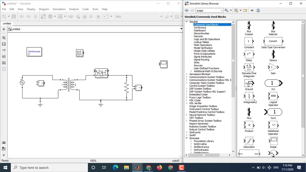 Single-phase half wave converter circuit using Thyristor | MatLab ...