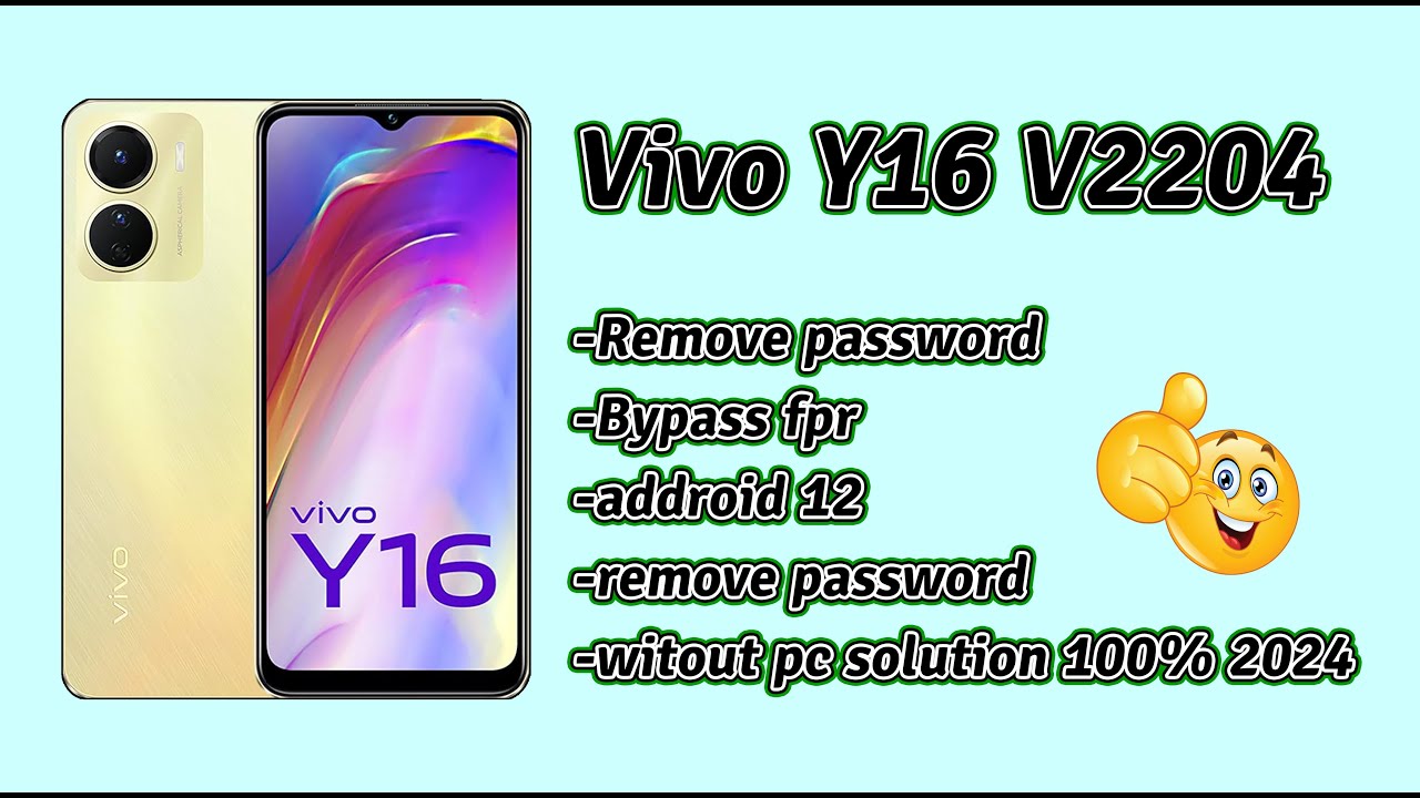 Vivo Y16 V2204 bypass frp remove password android 12 without pc ...