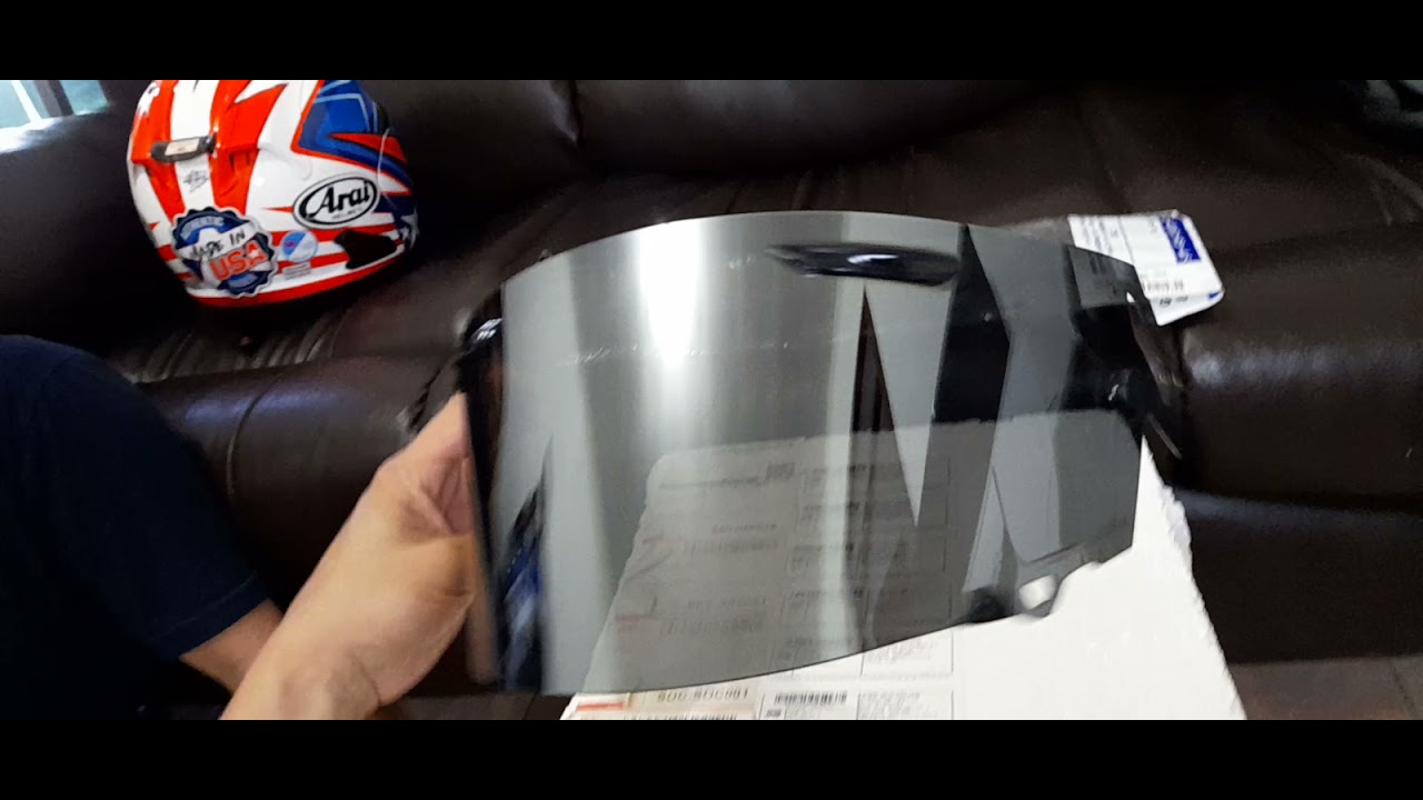 Visor arai rx7x iridium silver vas v - YouTube