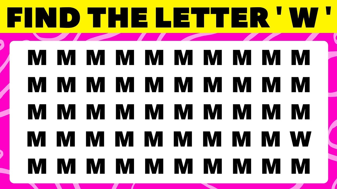 Find The Odd Number and Letter | Spot The Difference Game | Guess The ...