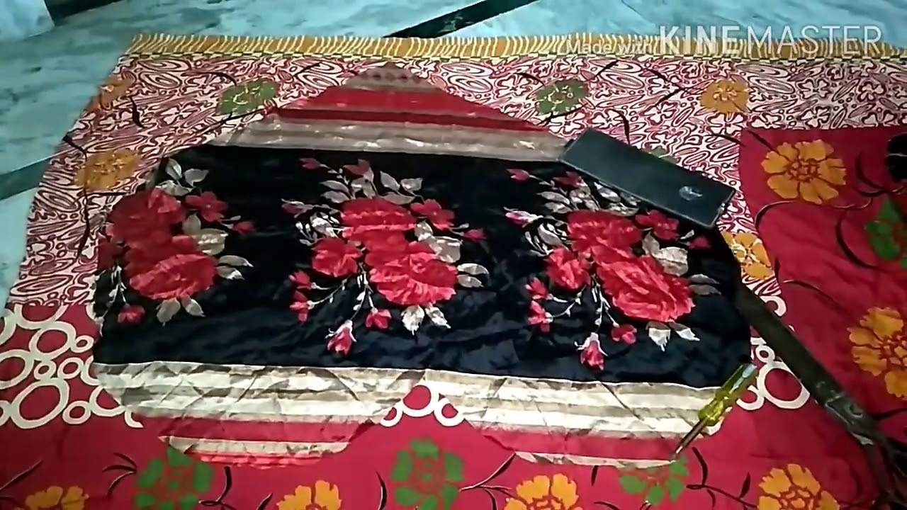 Cushion cover cutting and stitching with old silk saree - YouTube