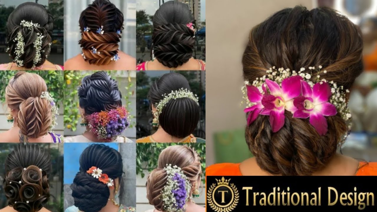 Latest hair style bridal bun design || beautiful hair style bun design ...