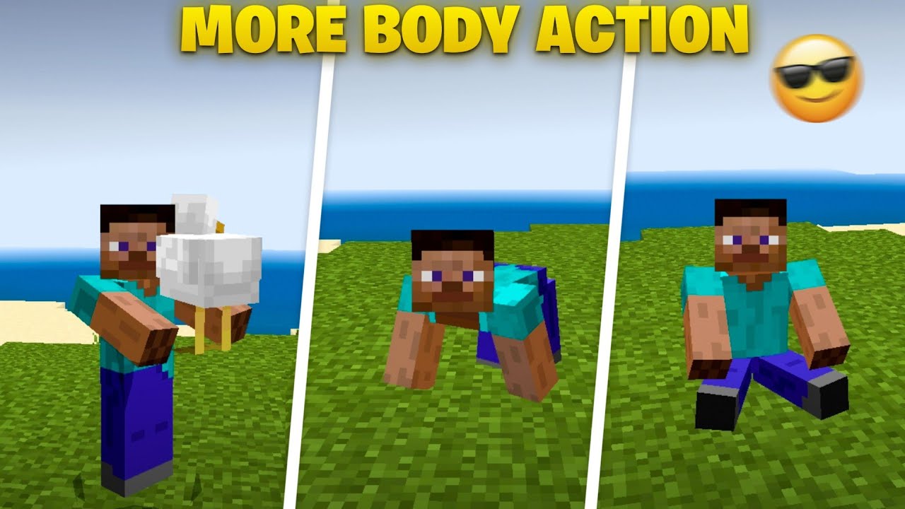 More Body Action Mod For Minecraft Pe 1.21 #minecraftpe - YouTube