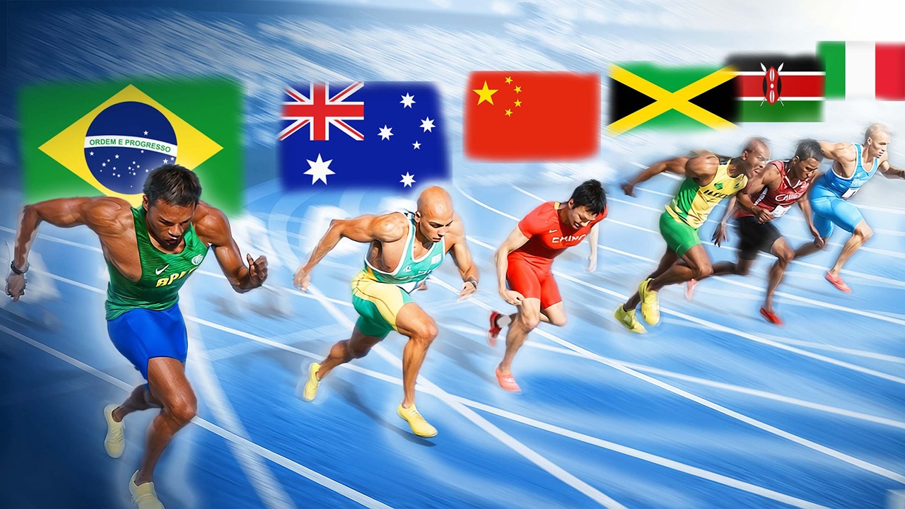 Fastest Men by Continent [3D] - YouTube