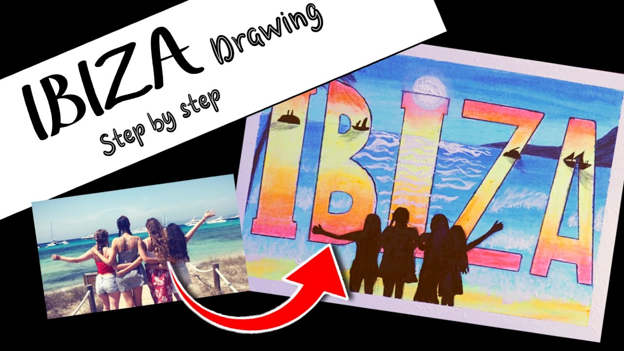 IBIZA - Oil Pastel drawing - Step by Step - YouTube