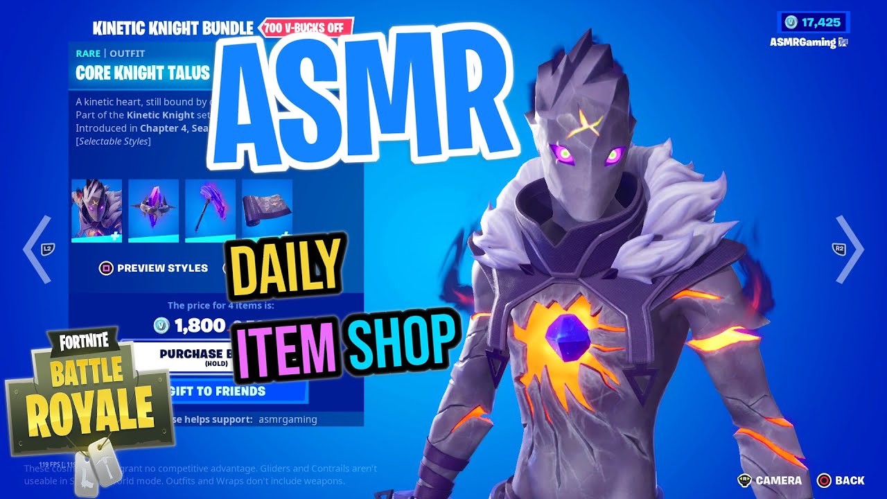 ASMR Fortnite NEW Core Knight Talus Skin! Daily Item Shop 🎮🎧 Relaxing ...