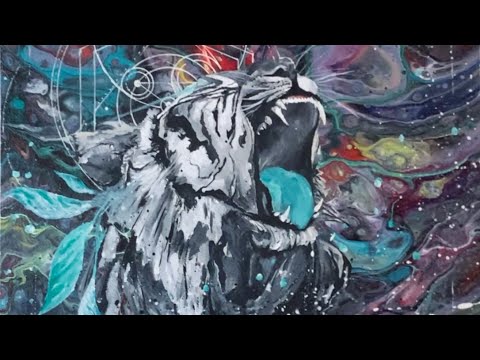 Acrylic Tiger Paint Pouring Tutorial/Creating Cells/ How To~ - YouTube