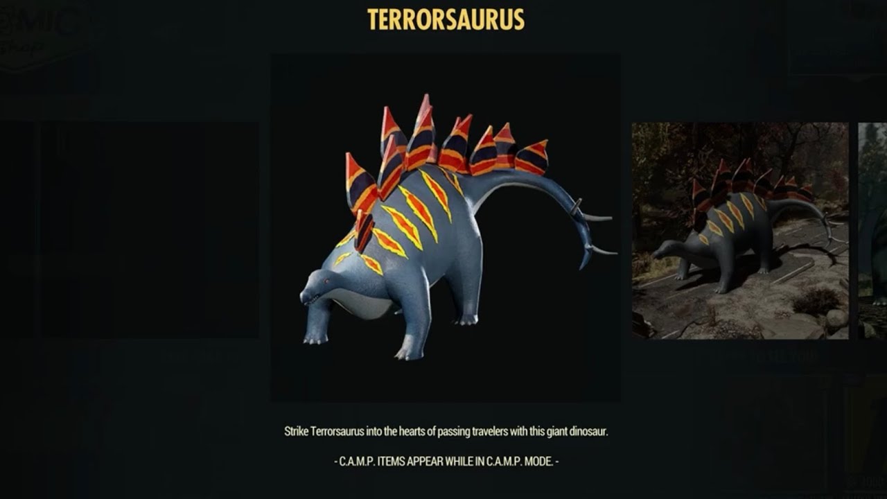 Fallout 76 - Terrorsaurus Review - October 2024 Bonus Item For Fallout ...