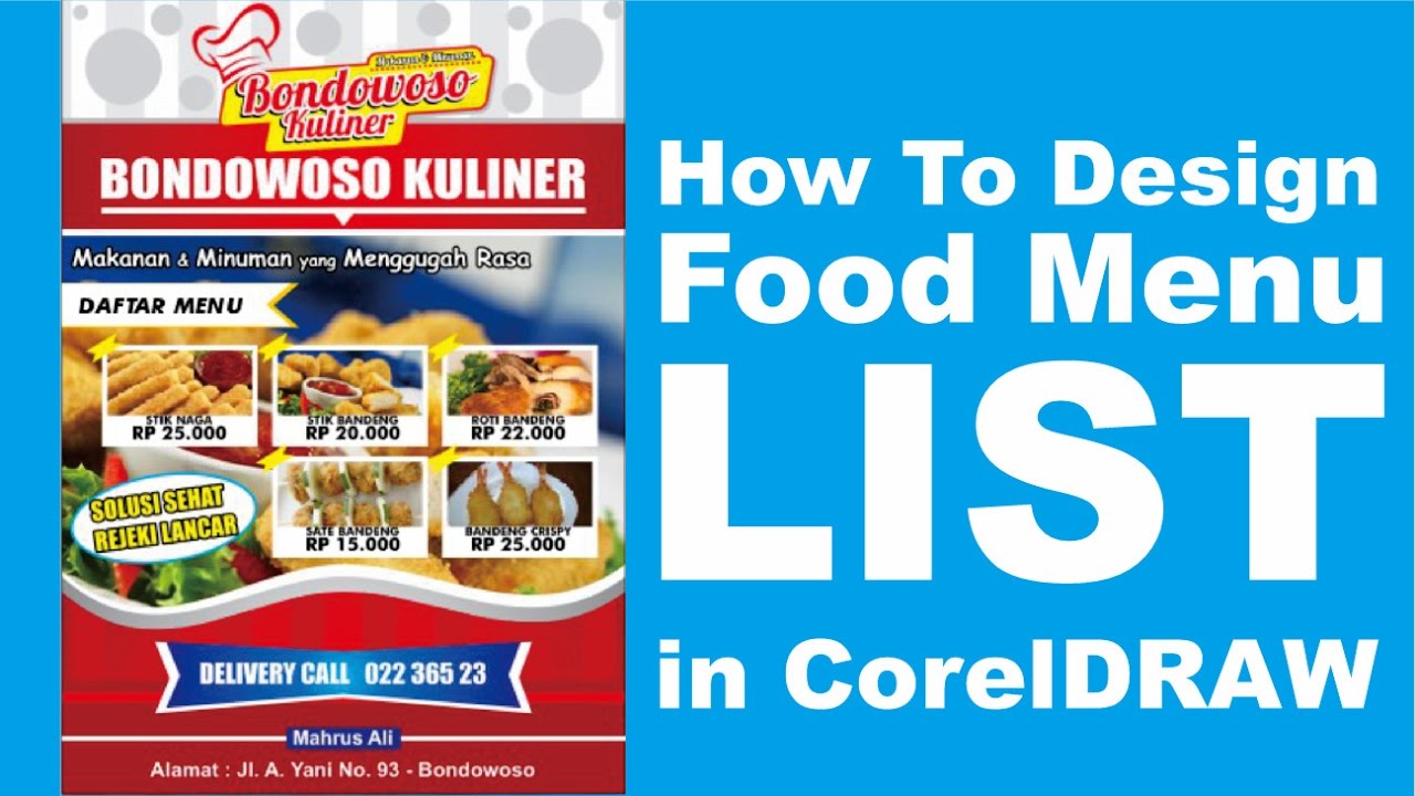 How to Design Food Menu List in Corel DRAW - YouTube