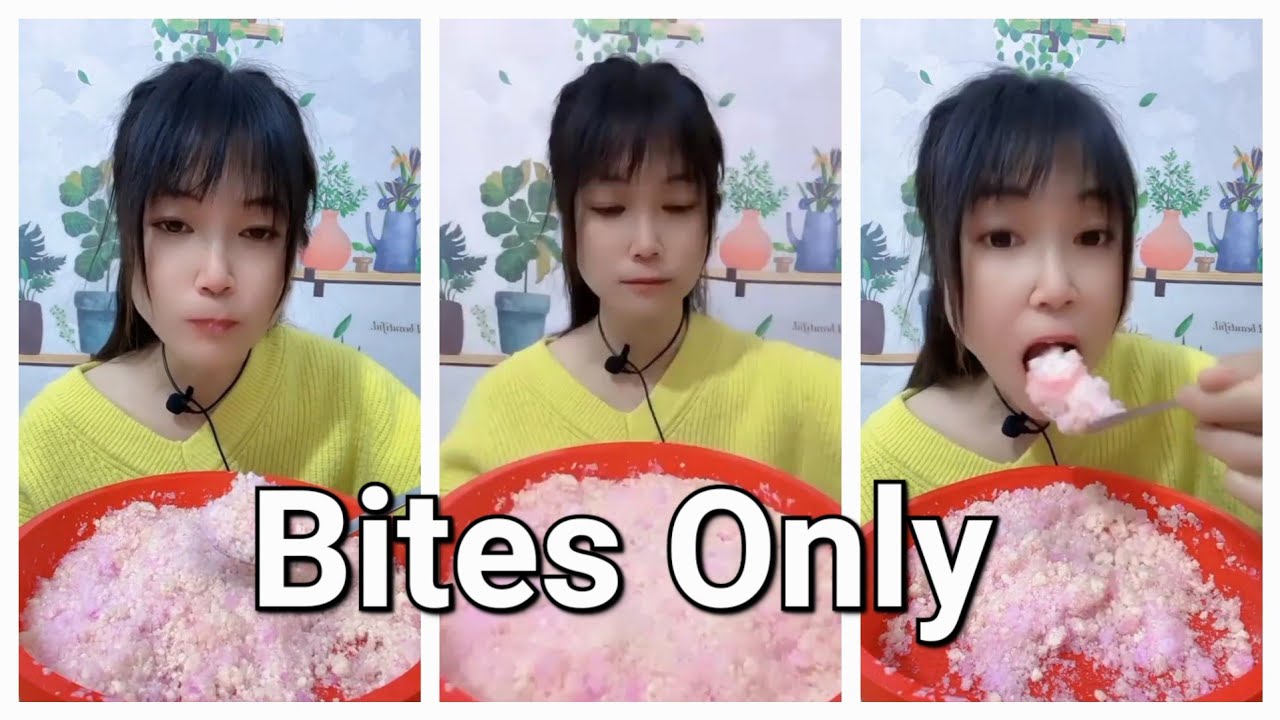 Bites Only ️ Seeme2013 soft ice eating with milk powder bites only asmr ...