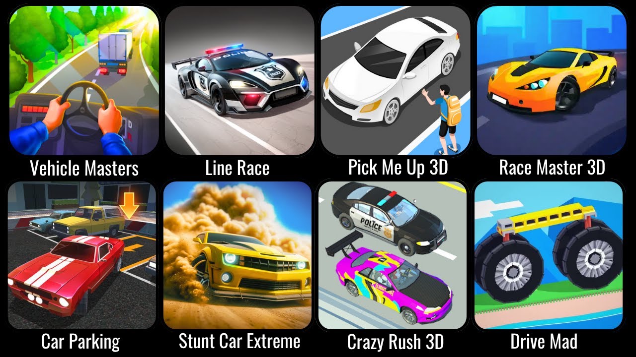 Vehicle Masters, Stunt Car Extreme, Pick Me Up, Race Master, Car ...