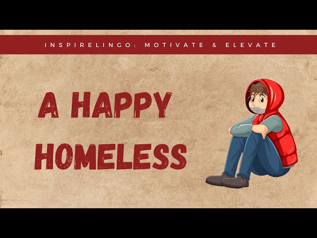 Happy Homeless Person Cartoon