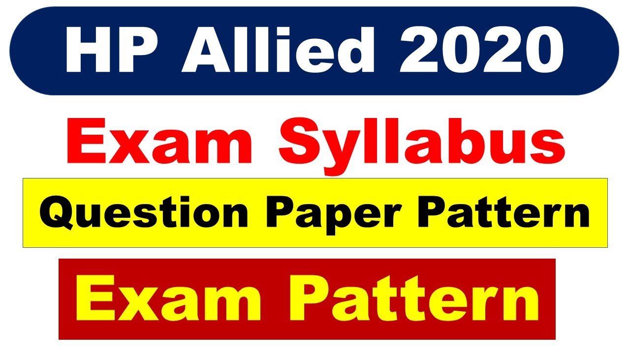 HP Allied Services Exam 2020 | Exam Pattern and Syllabus - YouTube