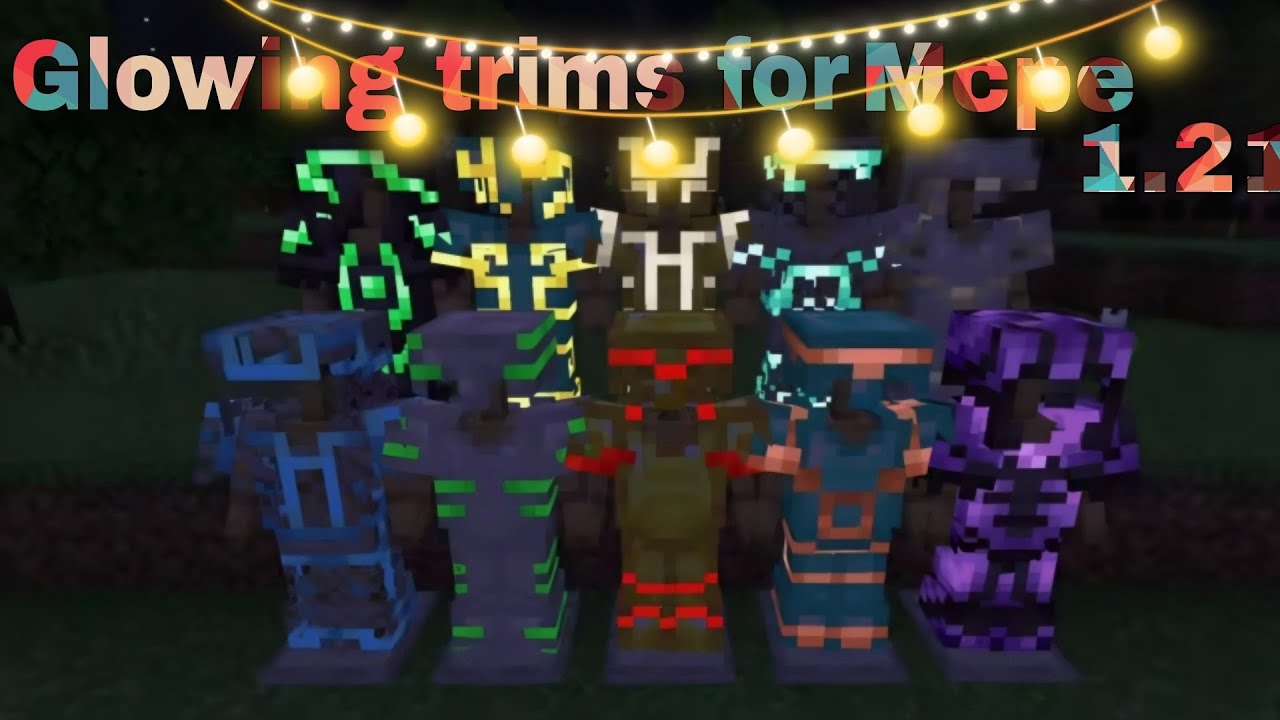 Glowing armour trim texture pack for Minecraft pocket edition 1.21 ...
