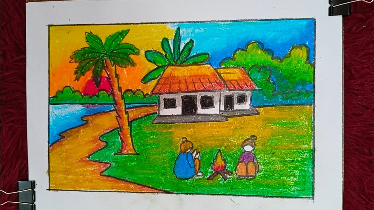 How to draw winter season very easy and step by step. - YouTube