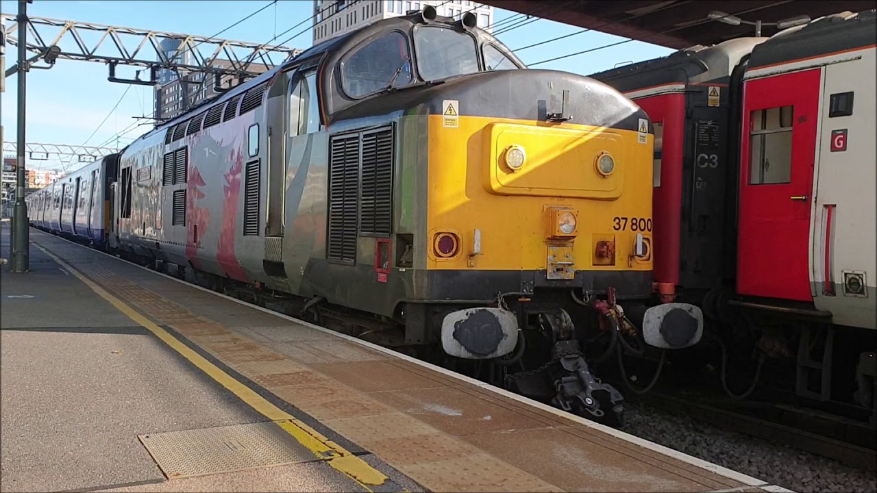 ROG Class 37 800 hauling TfL Rail Class 315 842 passing Stratford - YouTube