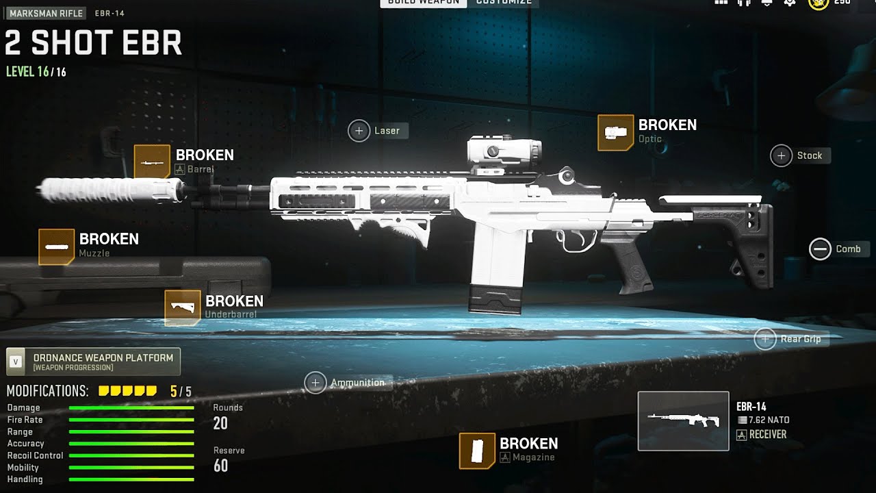 the *2 SHOT* EBR-14 is BROKEN in WARZONE 2! (MW2 Warzone) - YouTube