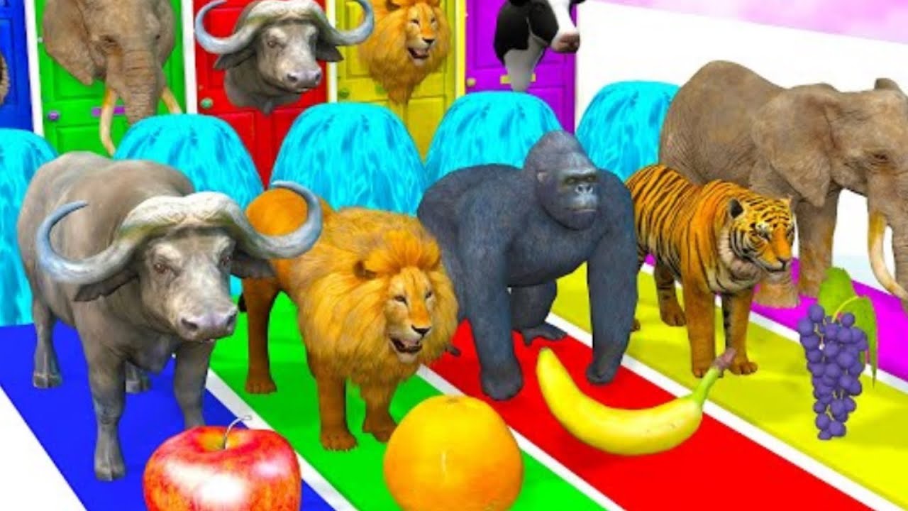 Cow Mammoth Elephant Tiger Gorilla Guess The Right Door ESCAPE ROOM ...