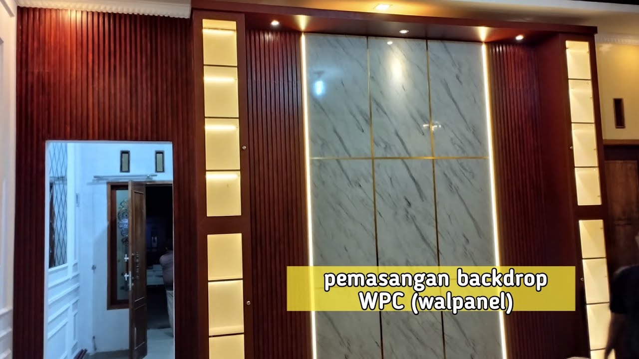 Pemasangan bedrof ruangan, cara pasang wpc dingding - YouTube
