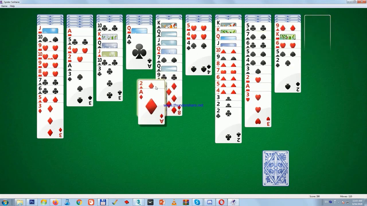 Spider Solitaire 4 suits 091 - YouTube