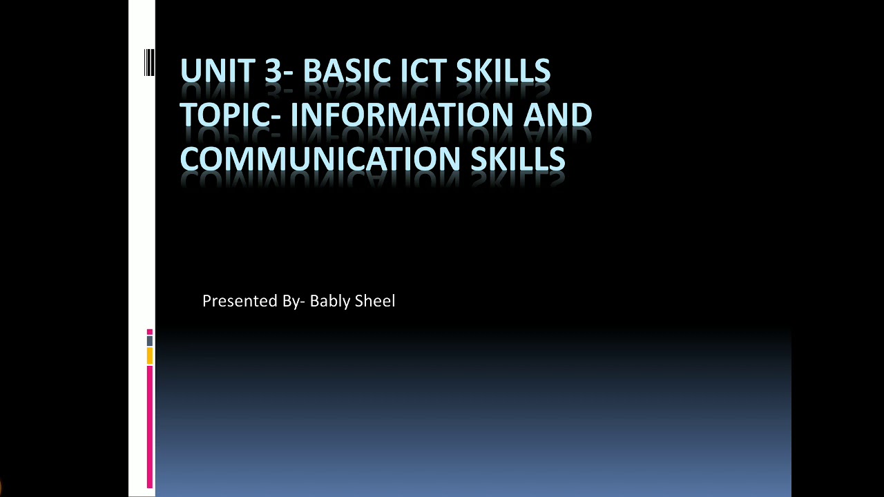 Class 9 IT Basic ICT skill-Information communication skills - YouTube