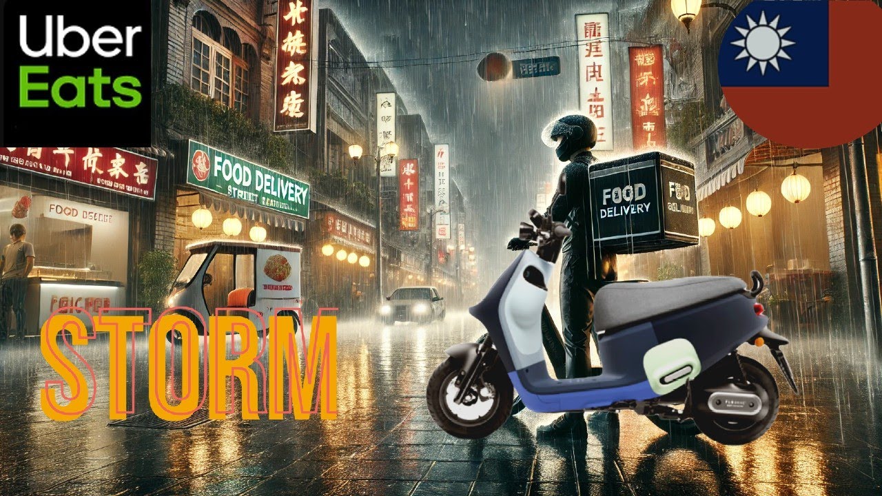 Taiwan Live Uber delivery In Storm - YouTube