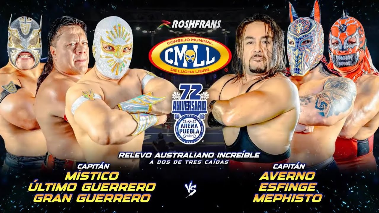 CMLL “Místico, Último Guerrero Y Gran Guerrero VS Averno, Esfinge Y ...