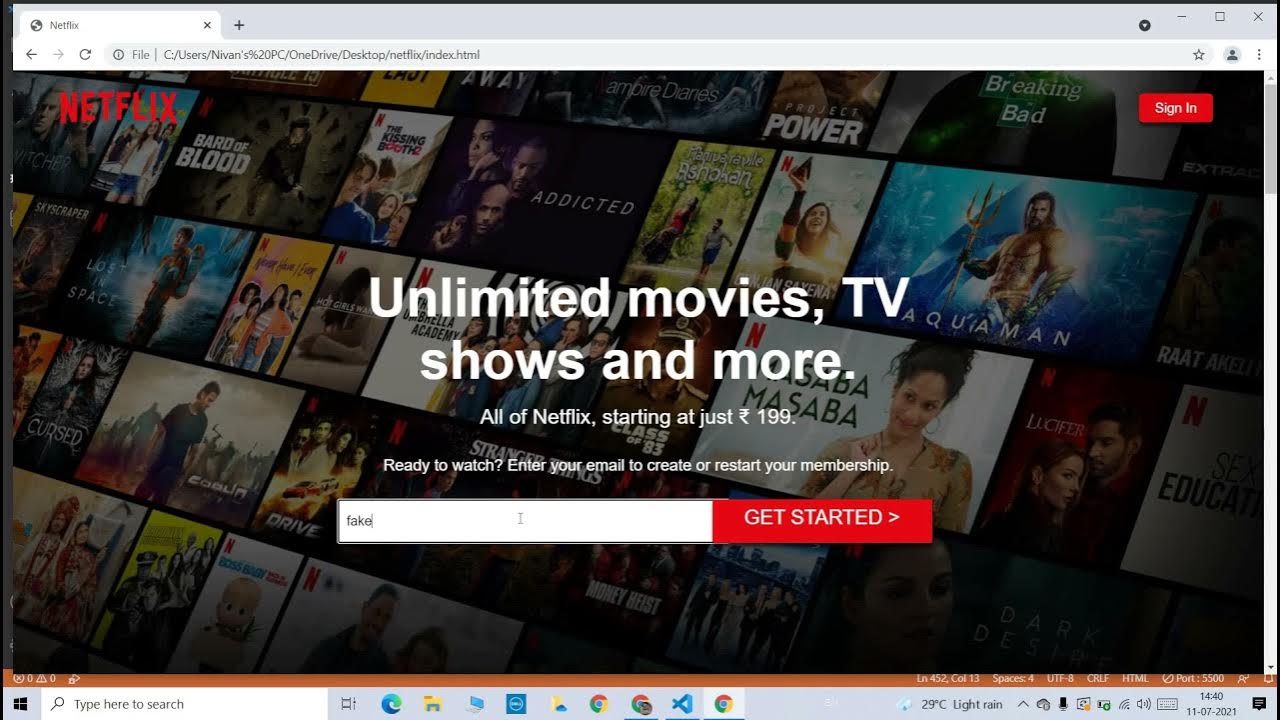 Netflix Clone using html ,CSS and Javascript - YouTube