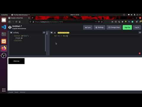 addEventListener to Button element in Javascript - YouTube