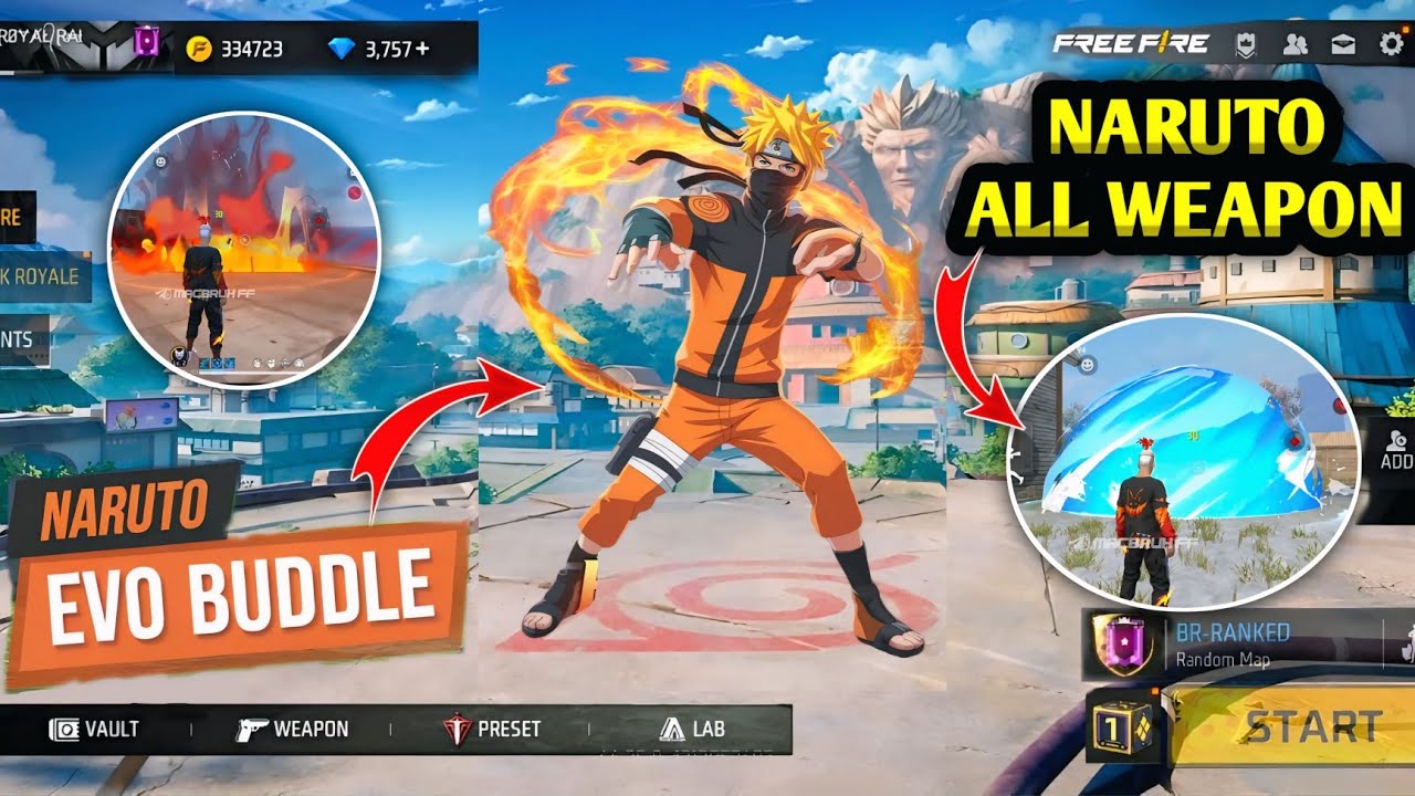 FREE FIRE X NARUTO ALL ITEMS | FF X NARUTO | FF NEW EVENT | FREE FIRE ...