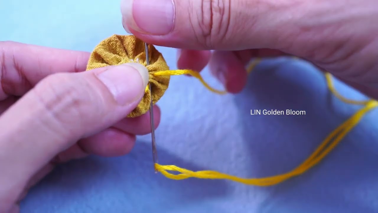 How to decor your bag with lovely yoyo easy embroidery - YouTube