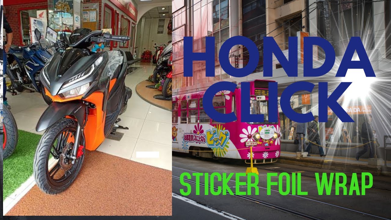 HONDA CLICK 125 I FOIL WRAP MATTE CHROME ORANGE - YouTube