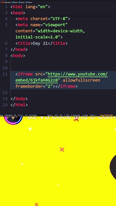 Day 21 of 45 Days HTML Challenge | iframe tag in html #codeminister #frontend #html - YouTube