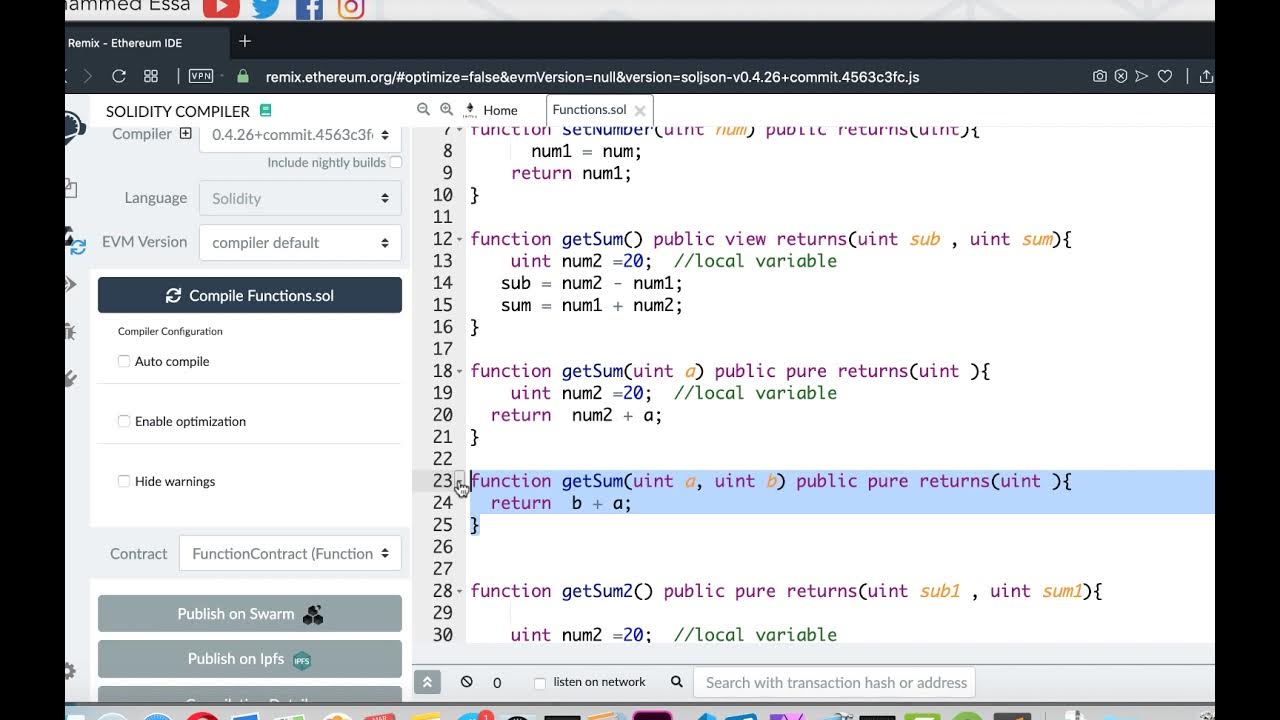 24 Ethereum Solidity function overloading - YouTube