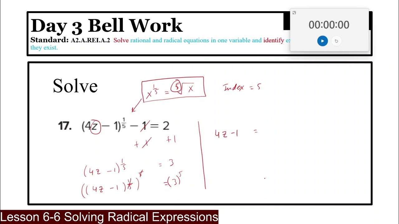 6 6 Day 3 Bellwork solution - YouTube